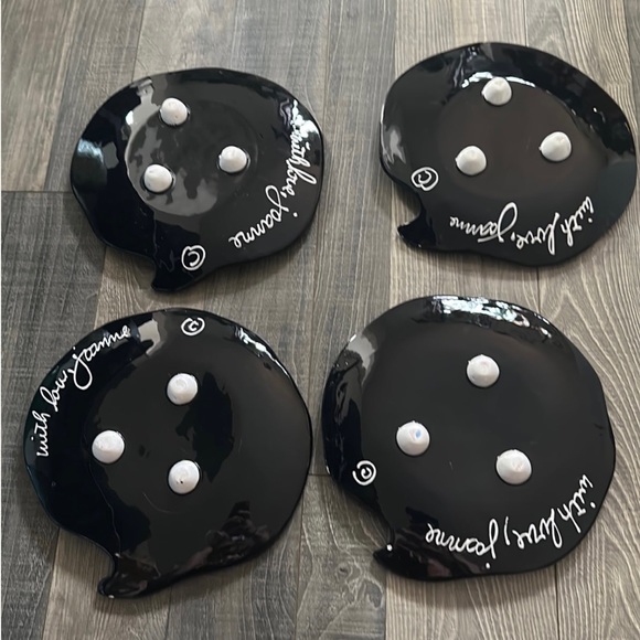 Joanne Delomba | Art | Joanne Delomba Word Plate Set Of 4 Black And ...